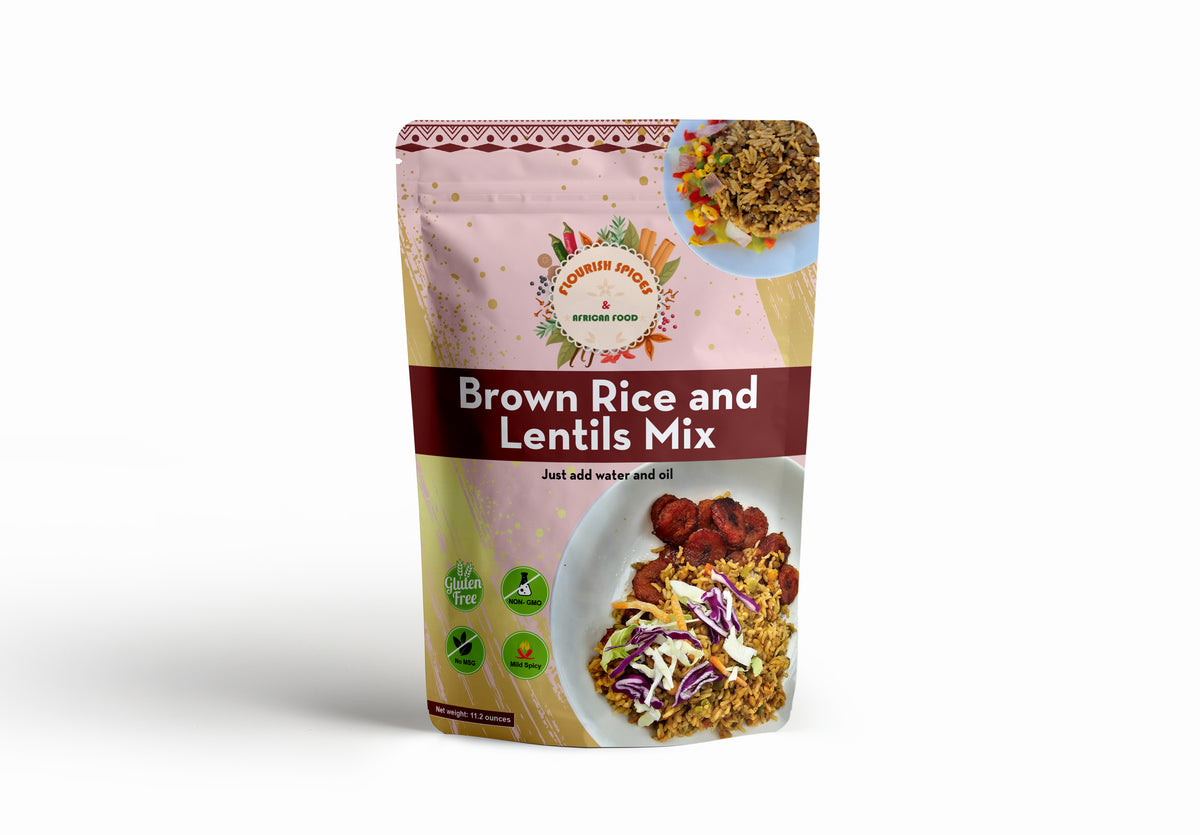 Flourish Brown Rice and Lentils mix – Flourish Spices And African Food